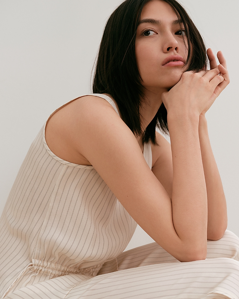 THEORY Striped Tie Easy Tank Top